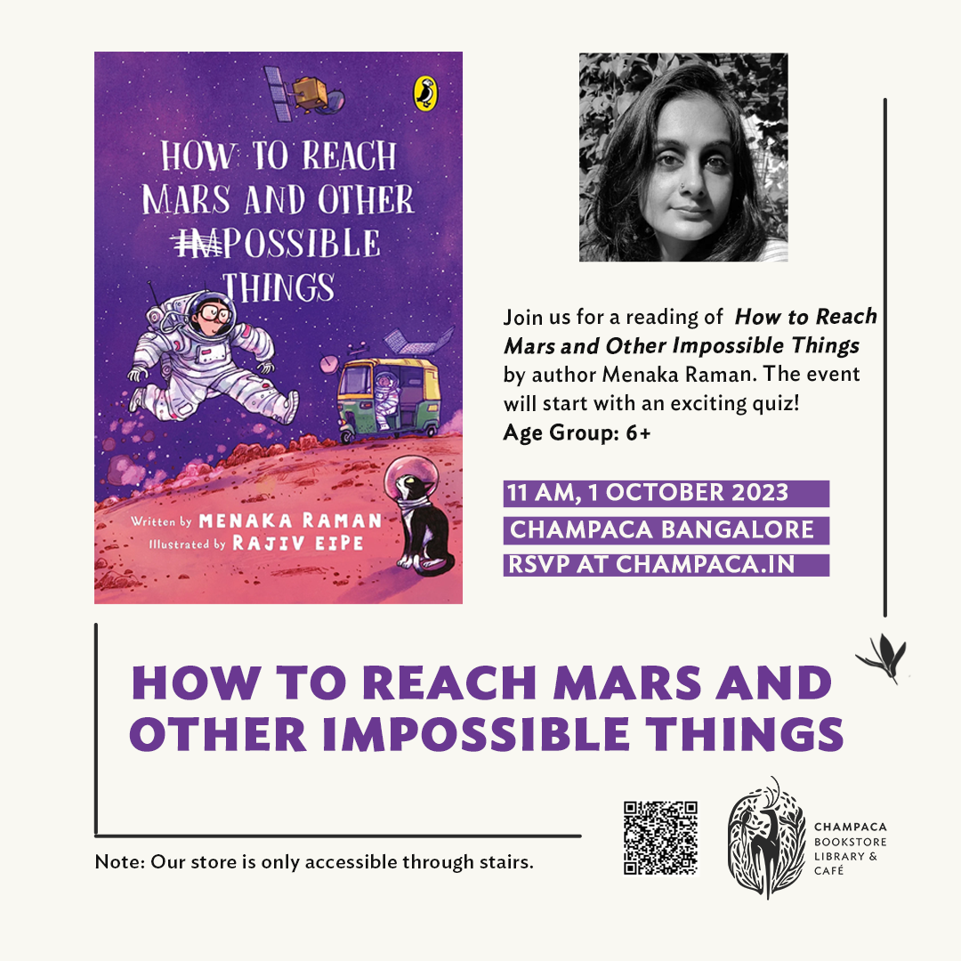 A reading by Menaka Raman! | 1 October 2023 – Champaca Bookstore ...