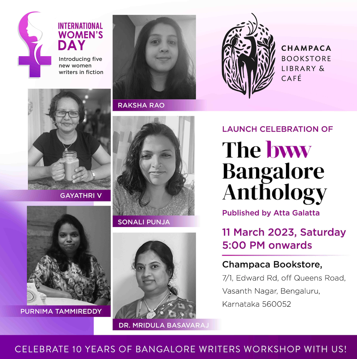 An Evening With Four Women Writers – Champaca Bookstore, Library and Cafe