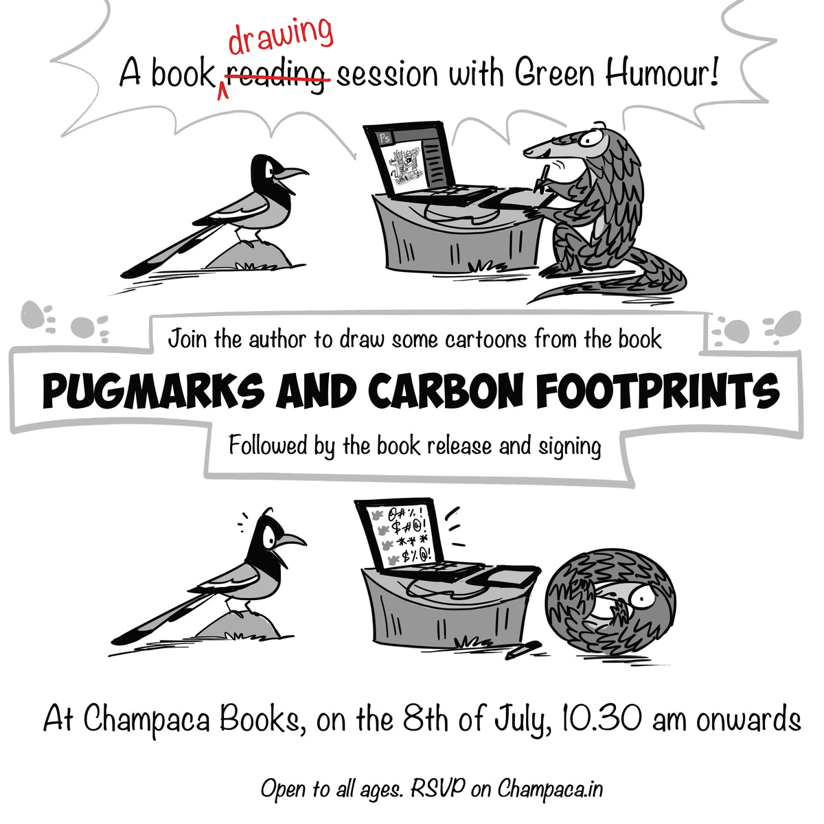 A workshop with Rohan Chakravarty aka Green Humour! – Champaca Bookstore