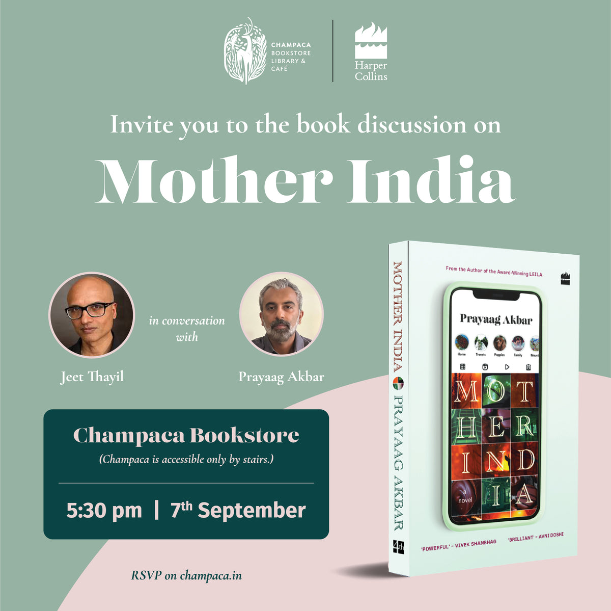 Book Discussion: MOTHER INDIA with Prayaag Akbar and Jeet Thayil | 7 S ...